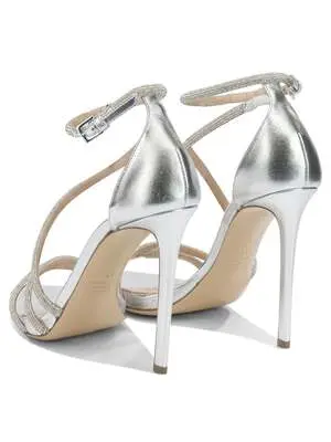 NINALILOU Embellished Leather High Heel Sandals