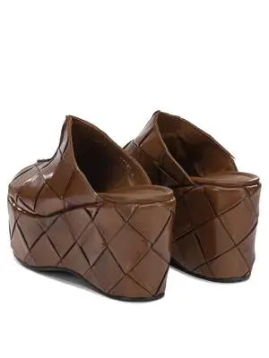 PONS QUINTANA Woven Leather Platform Sandals