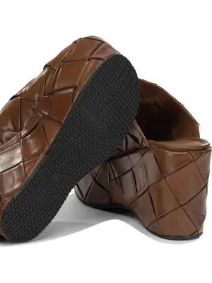 PONS QUINTANA Woven Leather Platform Sandals