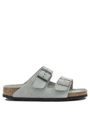 BIRKENSTOCK Arizona Suede Sandals With Metal Buckles - Grey