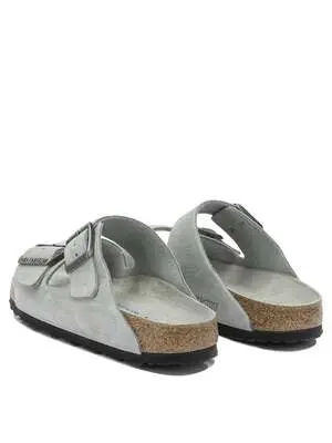 BIRKENSTOCK Arizona Suede Sandals With Metal Buckles - Grey