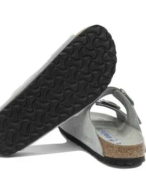BIRKENSTOCK Arizona Suede Sandals With Metal Buckles - Grey