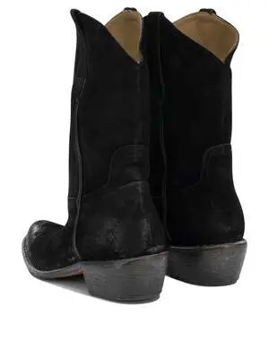 Moma Dallas Suede Cowboy Boots - Black