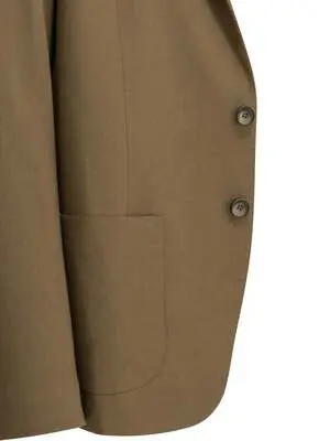 Herno Linen Blend Blazer With Notched Lapel
