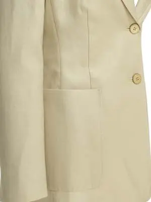 Max Mara Linen Diagonal Fabric Single-breasted Blazer