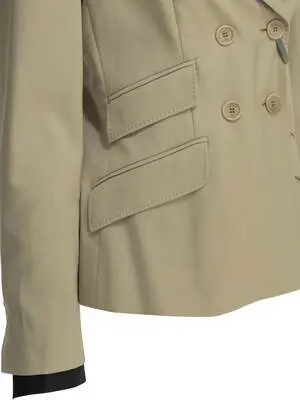 Max Mara Double Breasted Peak Lapel Wool Blend Blazer