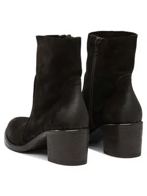 STRATEGIA Leather Ankle Boots With Block Heel