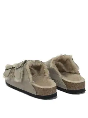 BIRKENSTOCK Arizona Shearling Low Sandals - Grey