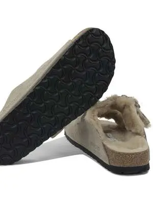BIRKENSTOCK Arizona Shearling Low Sandals - Grey