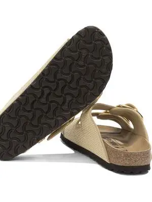BIRKENSTOCK Arizona Big Buckle Raffia Sandals - Beige