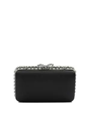 SELF-PORTRAIT Crystal Embellished Satin Clutch