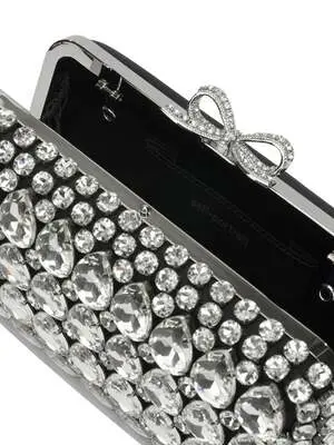 SELF-PORTRAIT Crystal Embellished Satin Clutch