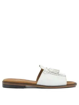 SEBAGO Will" Leather Slide With Tassels - White