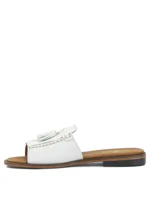 SEBAGO Will" Leather Slide With Tassels - White