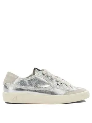 AUTRY Windscape Low" Canvas And Suede Sneakers - Silver