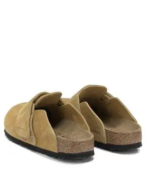 BIRKENSTOCK Loma Suede Sabot Clogs - Beige