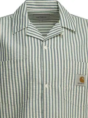 Carhartt Work In Progress Leavel" Striped Seersucker Casual Shirt
