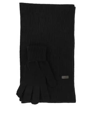 Barbour Wool Blend Scarf And Glove Set - Black