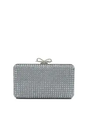 SELF-PORTRAIT Crystal Embellished Bow Clutch