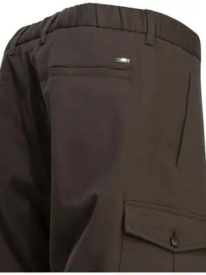 Herno Cotton Cargo Shorts With Drawstring Waist - Brown