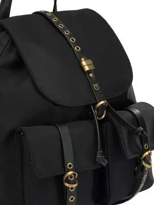 Pinko Backpack With Gold Tone Hardware - Black