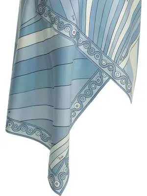 Emilio Pucci Iride' Asymmetrical Silk Twill Miniskirt - Light Blue