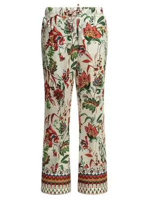 Samantha Sung Printed Silk Trousers - White