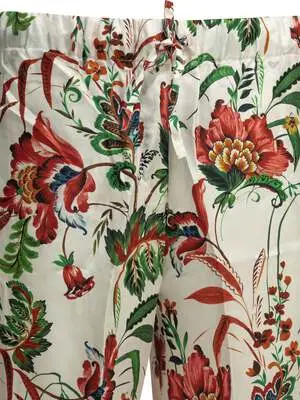 Samantha Sung Printed Silk Trousers - White