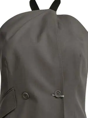 Max Mara Sleeveless Wool Gabardine Jacket - Grey