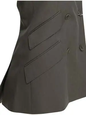 Max Mara Sleeveless Wool Gabardine Jacket - Grey