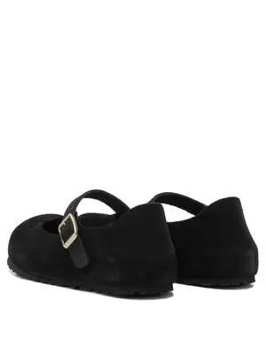BIRKENSTOCK Mantova Suede Mary Jane Ballet Flats With Adjustable Buckle