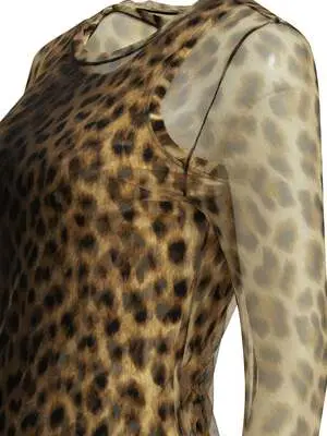 Max Mara Sportmax Fitted Animalier Mesh Top