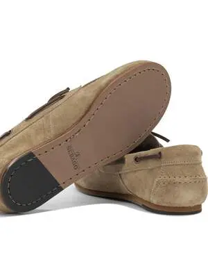 SEBAGO Owen Lace Up Suede Loafers - Beige