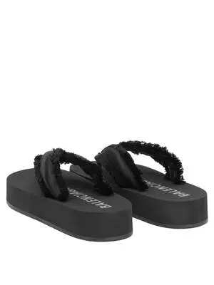 Balenciaga Jet Leg Low Flatform Sandals - Black