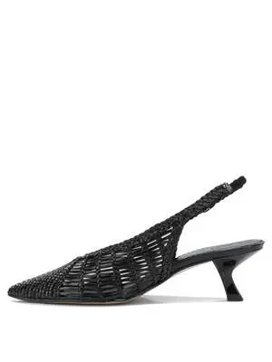PONS QUINTANA Woven Slingback Heeled Shoes