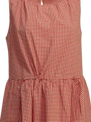 Apuntob Gingham Check Midi Dress