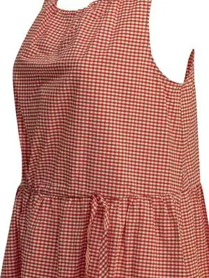 Apuntob Gingham Check Midi Dress