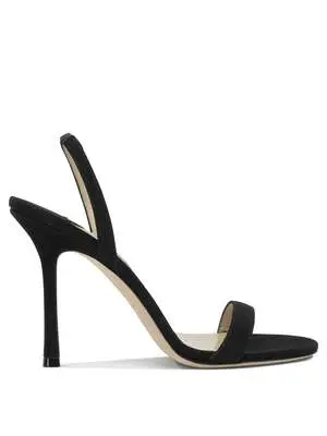 JIMMY CHOO Jenn 100mm Suede Heeled Sandals - Black
