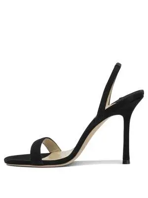JIMMY CHOO Jenn 100mm Suede Heeled Sandals - Black