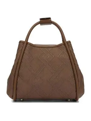 Max Mara Marine" Raffia-effect Handbag - Brown