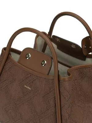 Max Mara Marine" Raffia-effect Handbag - Brown