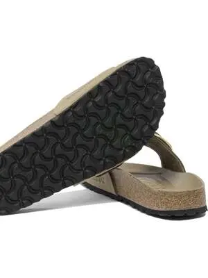 BIRKENSTOCK Madrid Big Buckle Oiled Nubuck Leather Slides - Brown