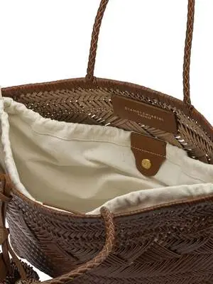 GIANNI CHIARINI Woven Leather Shoulder Bag