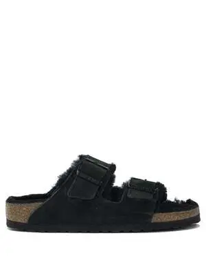 BIRKENSTOCK Arizona Shearling Low Sandals - Black