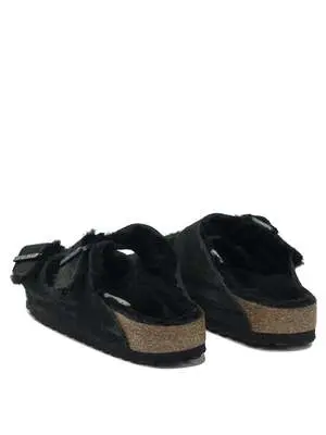 BIRKENSTOCK Arizona Shearling Low Sandals - Black