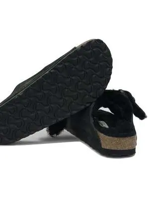 BIRKENSTOCK Arizona Shearling Low Sandals - Black