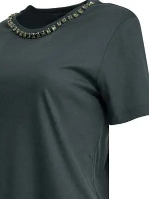 Max Mara Jewel Embellished Crewneck T-shirt - Blue