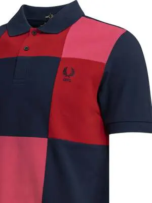 Comme Des Garçons X Fred Perry Color Block Button-down Polo Shirt