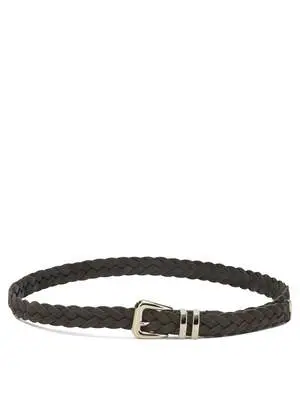 Brunello Cucinelli Braided Suede Leather Belt - Brown