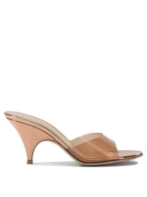 GIANVITO ROSSI Sofia 70 Mm Metallic Leather And Plexi Mules